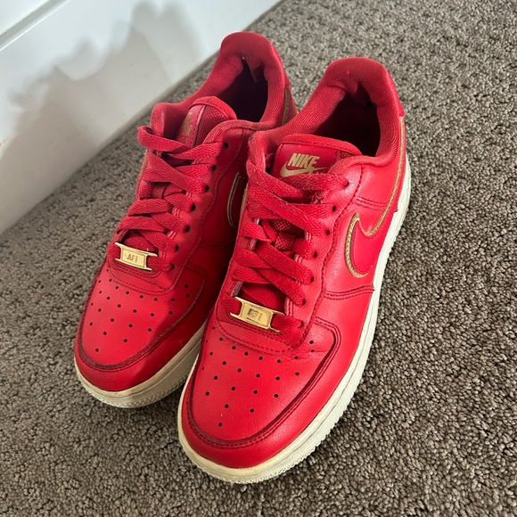 Nike | Shoes | Nike Womens Red And Gold Afs | Poshmark
